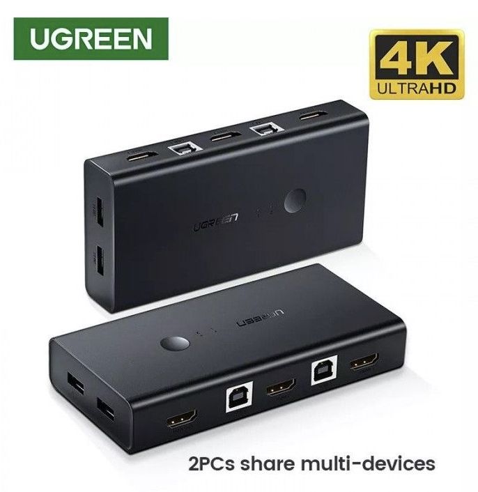 UGREEN 2 PORT HDMI SWITCH BOX 2 IN 1 OUT KVM SWITCHING UG-CM200-50744 ...