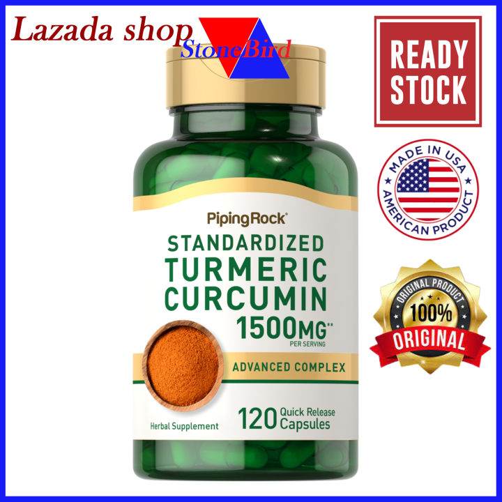 PipingRock Turmeric Curcumin 1500 mg (per serving), 120 Capsules - anti ...