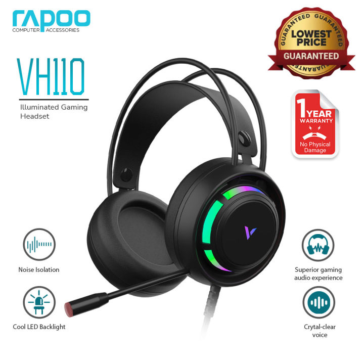 Rapoo VH110 Illuminated Over-ear RGB Gaming Headset/Headphone With ...