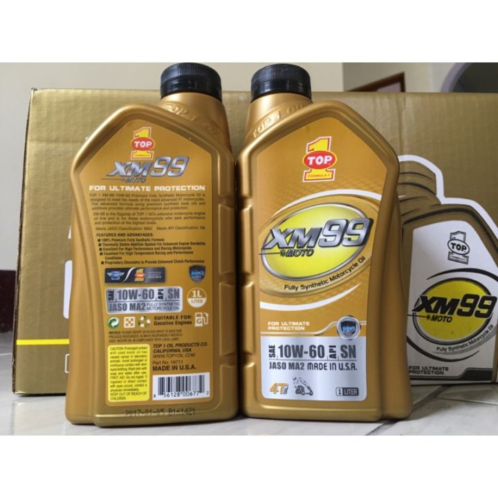 น้ำมันเครื่อง TOP1 XM99 Moto 10W-60 น้ำมันเครื่องสังเคราะห์ 100% คุณภาพ ...