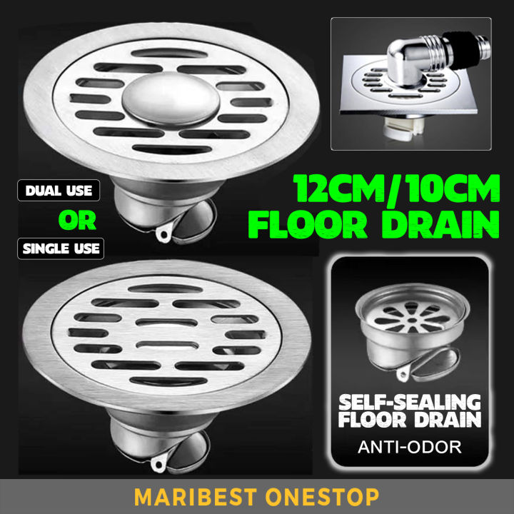 Stainless Steel Floor Trap Cover Toilet Washing Machine Drain Cover Penutup Lubang Bilik Air ...