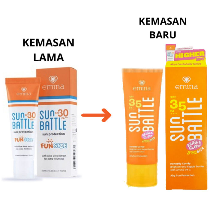 [BISA COD] Emina Sun Protection SunScreen SPF30 60ml Emina Sun Battle ...
