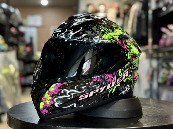 SPYDER Shift 3 Ryujin Full Face Dual Visor Helmet w/ Free Extra Clear ...
