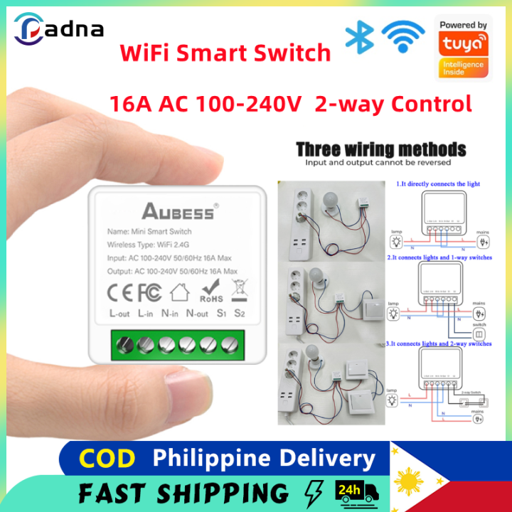 Padna【Philippine Delivery】Tuya Smart WiFi Switch 16A MINI DIY Smart ...