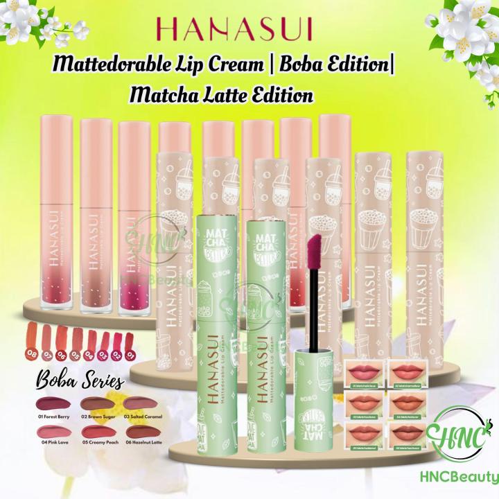 [BPOM BOBA] HANASUI Mattedorable Lip Cream 4gr / Boba Edition / Matcha ...