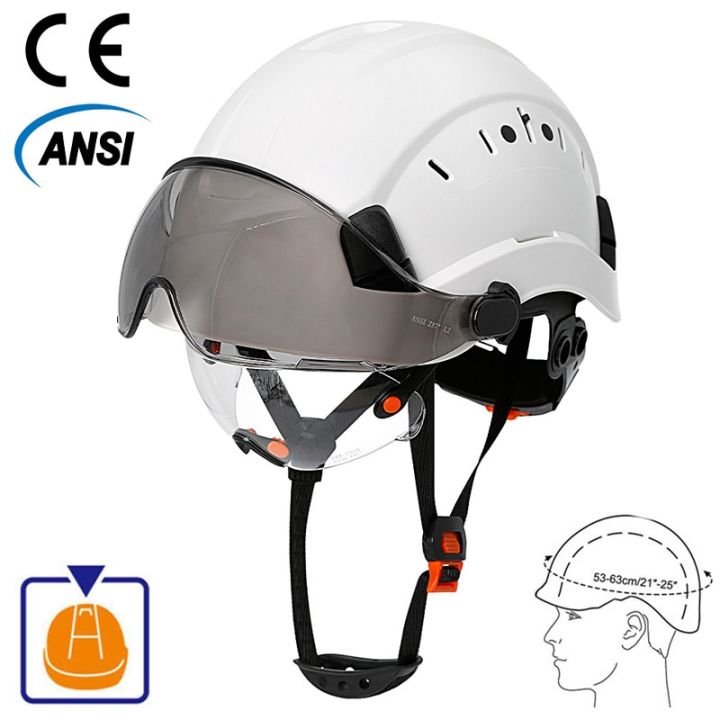 CE Construction Safety Helmet With Visor Built In For Engineer ABS Hard ...