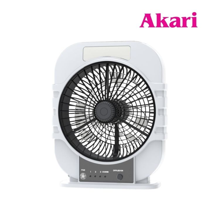 Akari 8" Rechargeable Oscillating Desk Fan with LED Night Light ARF ...