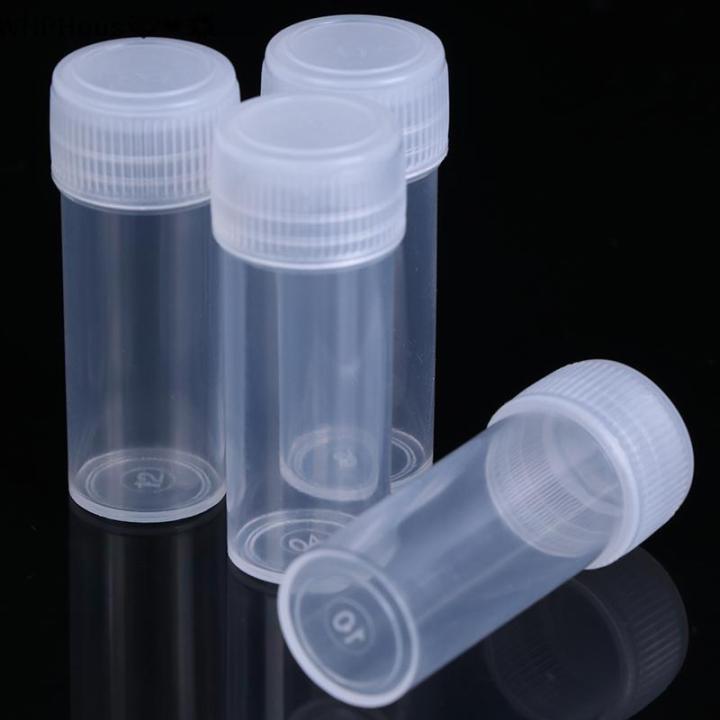 Wp💓💛💖 10pcs 5ml Plastic Test Tubes Vials Sample Container With Cap For