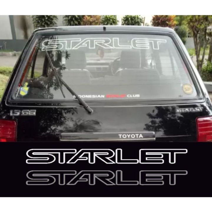 Sticker cutting kaca belakang tulisan Starlet kapsul dan kotak | Lazada ...