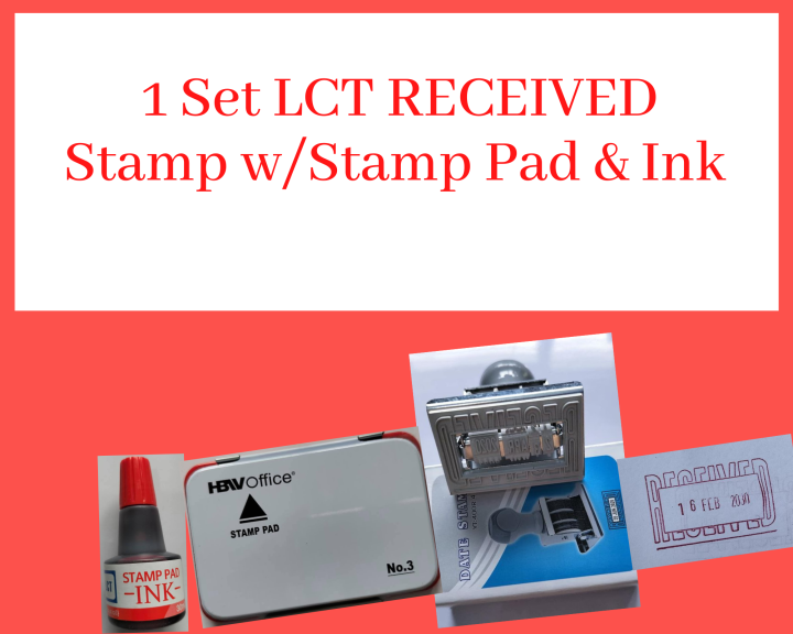 1 Set LCT RECEIVED Stamp w/ Stamp Pad & Ink | Lazada PH
