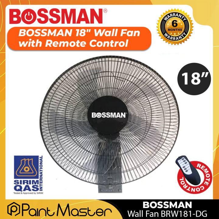 Bossman 16" 18" Wall Fan With Remote Controller Remote Control / Kipas ...
