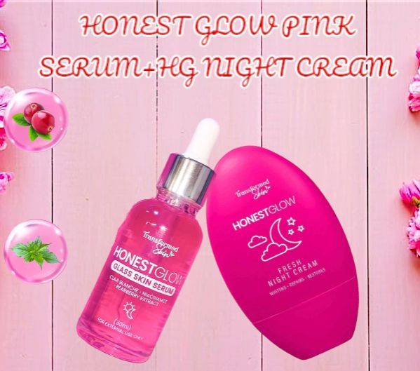 Set 2IN1 Honest Glow Glass Skin Serum+ Honest Glow Night Cream | Lazada PH