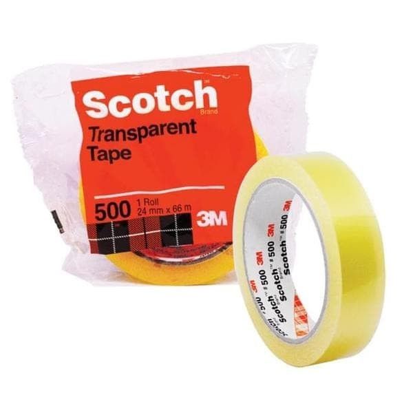 3M Scotch Transparent Tape 500 Clear 1" x 72 yard / 24mmx66m ( PCS ...