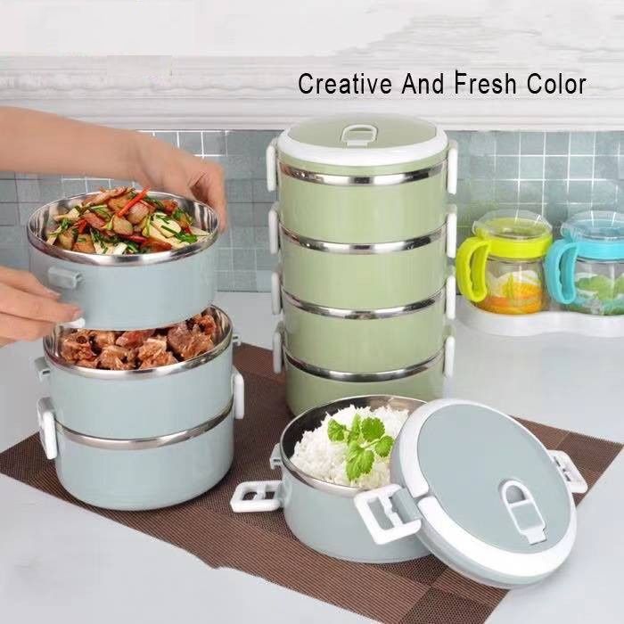 GXY 3 layer Stainless Steel Leakproof Lunch Box, Portable Carry Hand ...