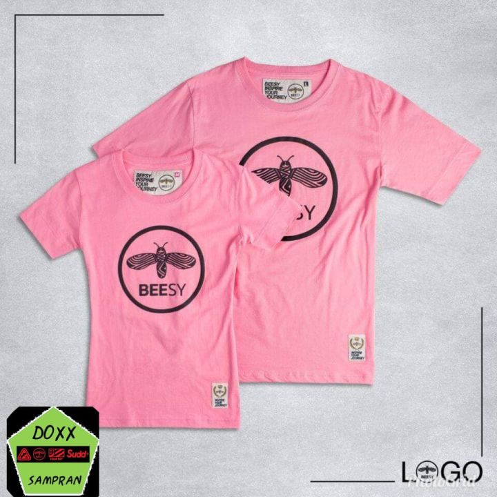 BEESYเสื้อคอกลม ชาย หญิง รุ่น LOGO สีชมพู | Lazada.co.th