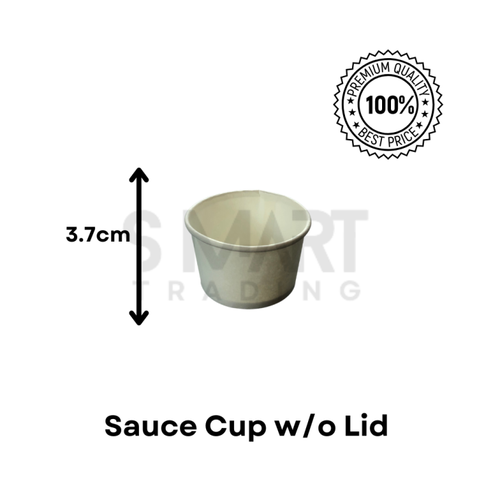 [50pcs/100pcs] Disposable Paper Sauce Cup/Container with or without Lid ...