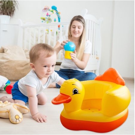 Baby Inflatable Sofa Yellow Cute Duck Sofa Infant Chair Portable Baby ...