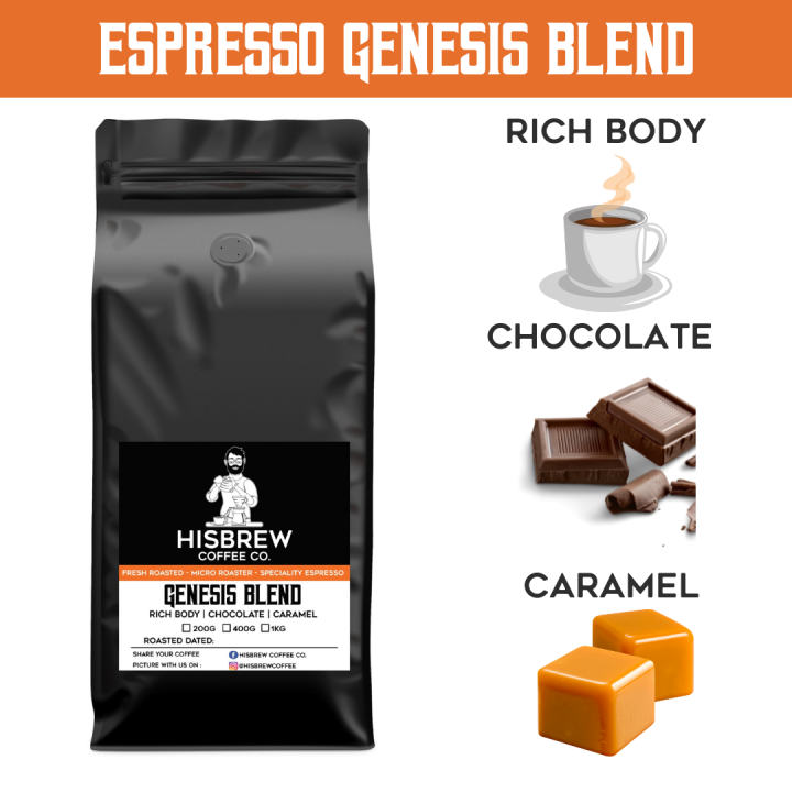 Genesis Blend Espresso Coffee Bean | Medium-Dark Roast 100% Arabica ...