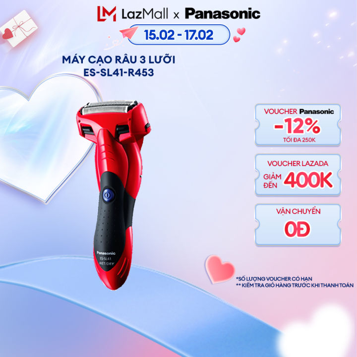 Máy Cạo Râu 3 Lưỡi Panasonic ES-SL41-S453/ES-SL41-R453 - Lưỡi Cắt Hình Cung An Toàn Cho Da ...
