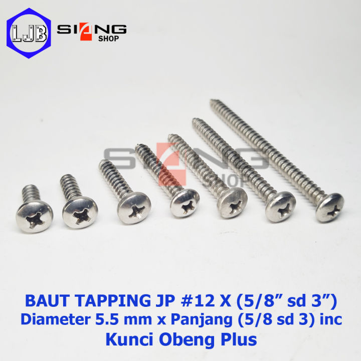 Baut Stainless JP #12 Sekrup Tapping Screw | Lazada Indonesia