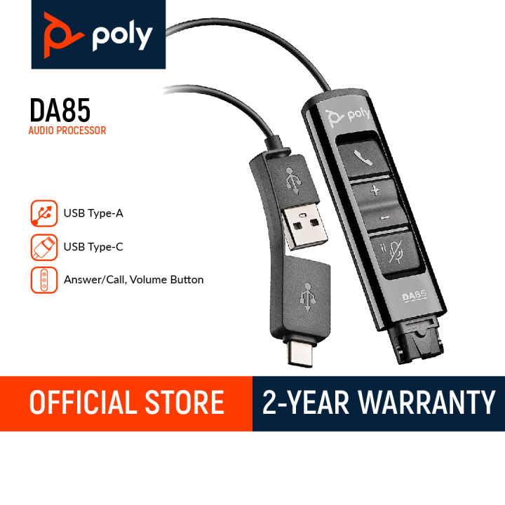 Poly Plantronics DA85 USB-A/USB-C Quick Disconnect (QD) digital adapter ...