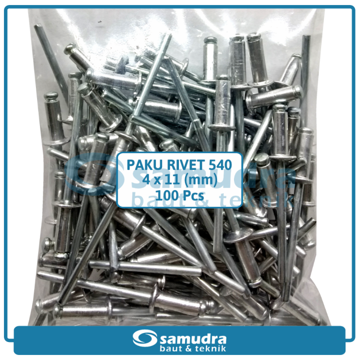 SMD Paku Rivet 540 100 pcs 4 x 11 mm Blind Rifet Tembak Aluminium ...