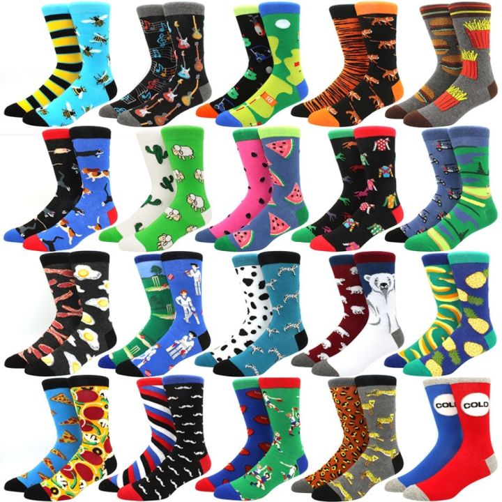 High Quality Combed Cotton Socks Food Pattern Long Tube Funny Happy ...