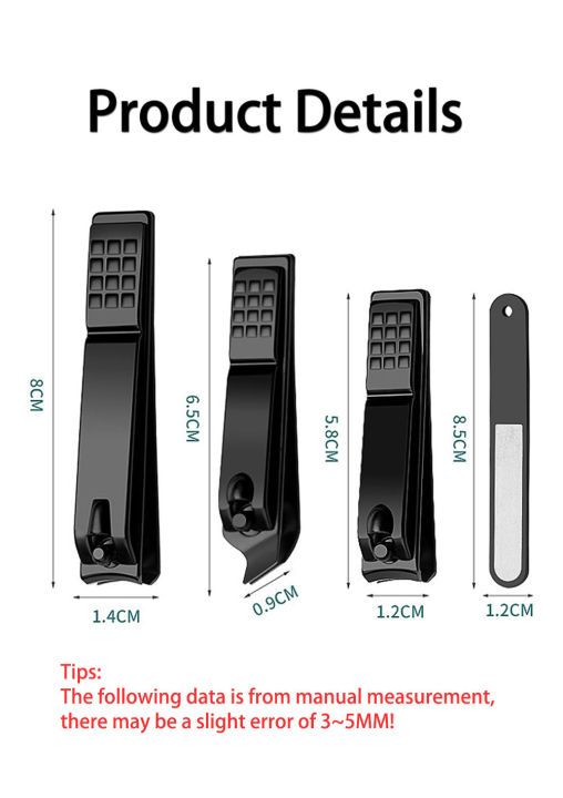 3PCS/4PCS Nail Clipper Set, Stainless Steel Nail Cutter Slant Edge ...