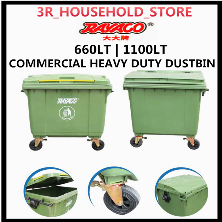 RAYACO Large Garbage Bin with Wheels/ Green Garbage Bin outdoor ...
