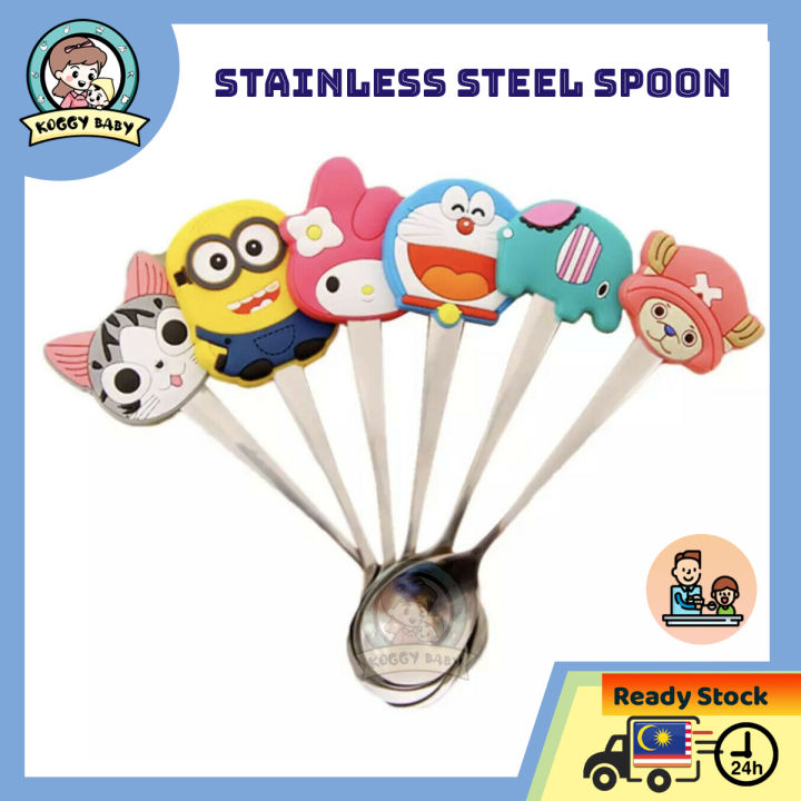 KOGGY Sudu Cartoon Spoon Small for Kids PPP Stainless Steel Spoon Kids ...