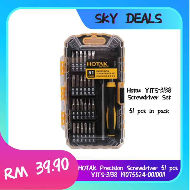 HOTAK YJTS-3138 Precision Screwdriver Set 51pcs in Box (9075524-001001 ...