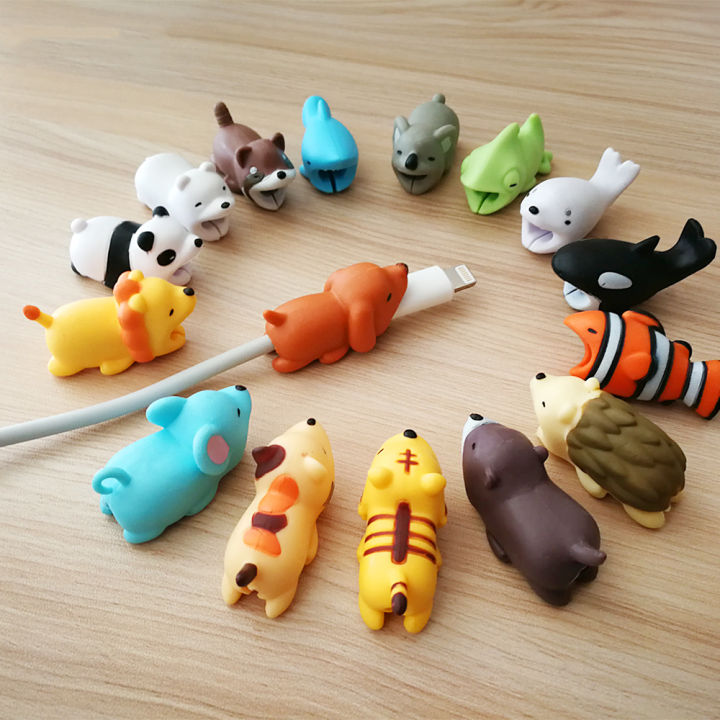 Cable Protector Cute Cartoon Animal Silicone Bite Data Anti-break Cable ...