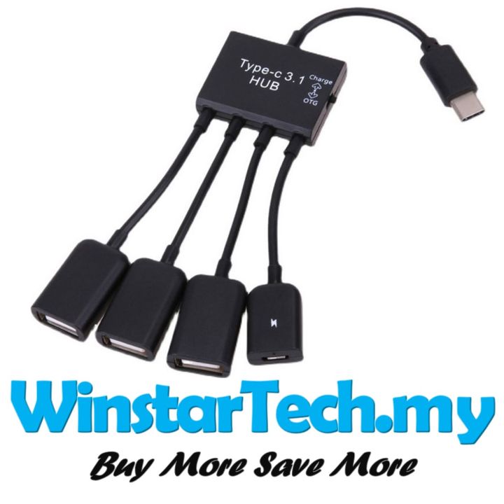 4 Port Micro Usb Type C Power Charging Otg Hub Cable Samsung Android