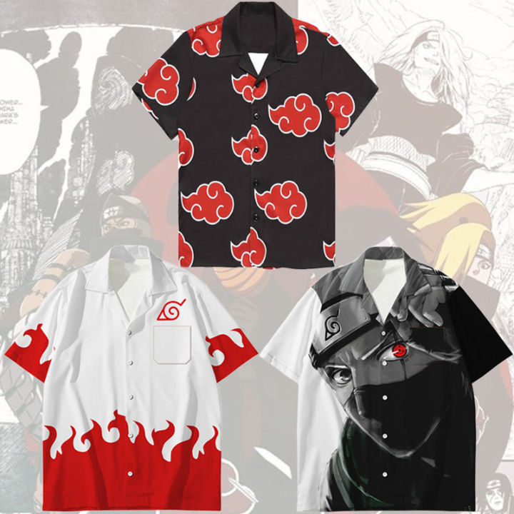 Naruto Shirt Akatsuki 3D Lapel Print Shirt Summer T-shirt For Men | Lazada