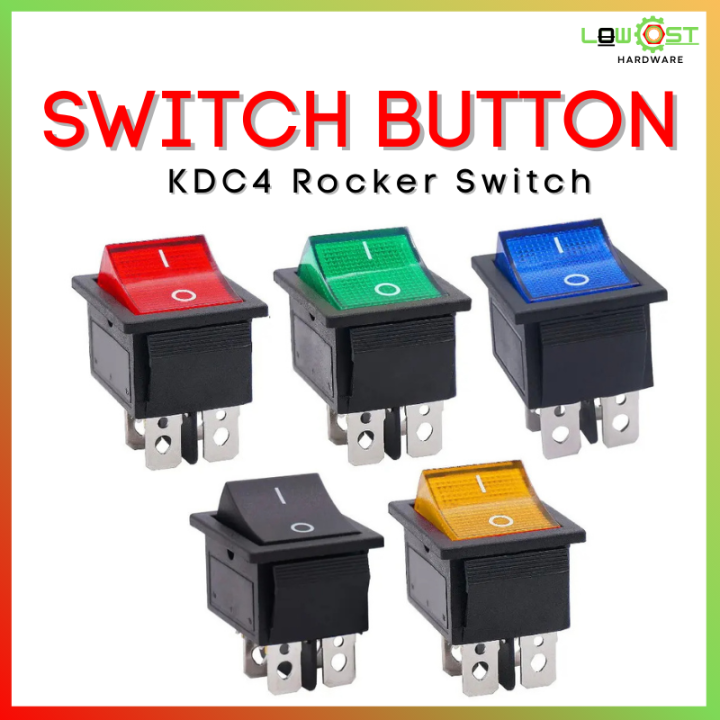 Mini Push Button Switch Button KCD4 Rocker Switch ON and OFF Switch ...