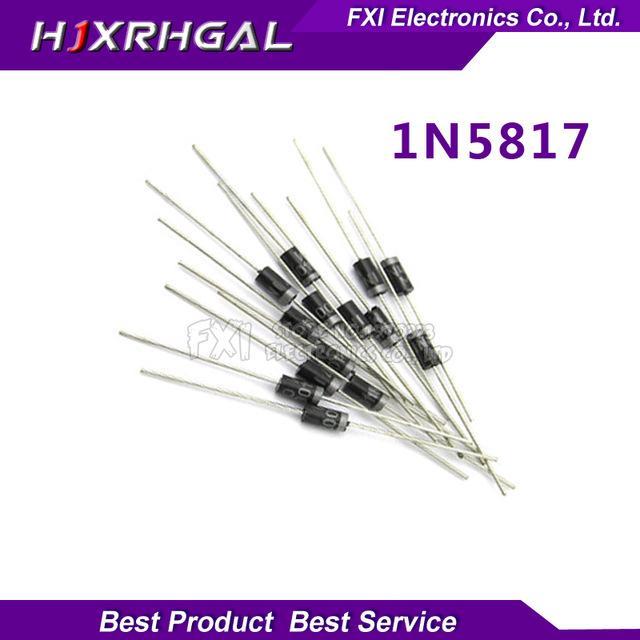 100ชิ้น In5817 Do-41 1A 20V Schottky ไดโอด1N5817ใหม่แบบดั้งเดิม ...