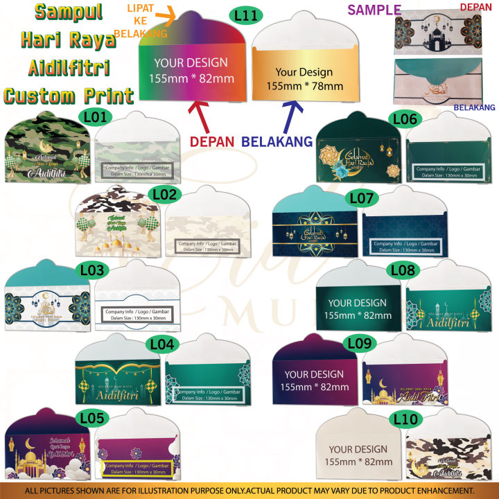 Sampul Duit Raya Aidilfitri Cetak Custom Print Money Pocket Design Anda ...