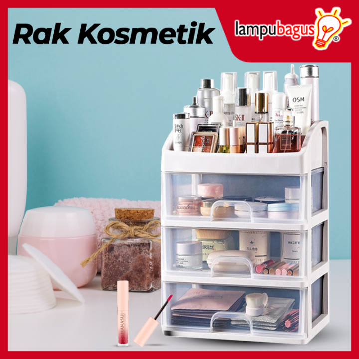Rak Kosmetik 3 Susun Laci / Kotak Penyimpanan Make Up & Skincare ...