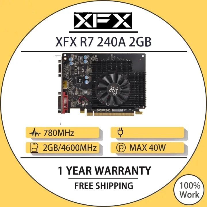 USED XFX R7 240 240A 2GB Graphics Cards AMD GPU Radeon R7 240 2G Video ...
