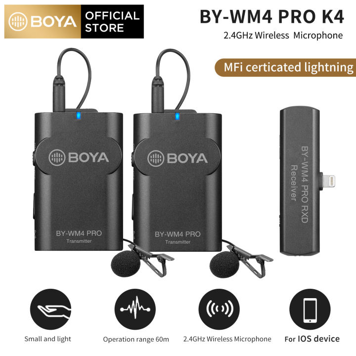 BOYA BY-WM4 Pro K1-K6 Professional Wireless Condenser Microphone System ...