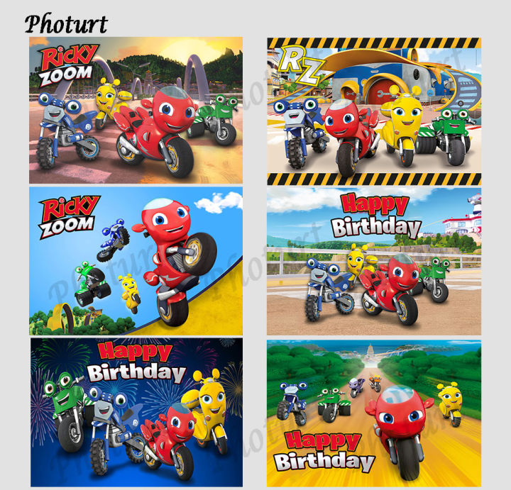 【High Cost-Performance】 Ricky Zoom Motorcycle Backdrop Kids Birthday ...