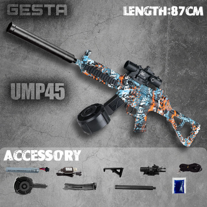 Riffle UMP45 Electric AUTO/SEMI/MANUAL Gel Blasters pellets gun ...
