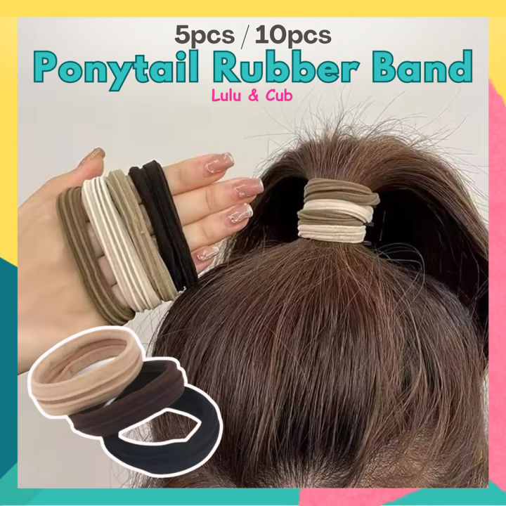 5Pcs/10Pcs Color Mixed Seamless Elastic Rubber Band Pony Tail Hair Ring ...