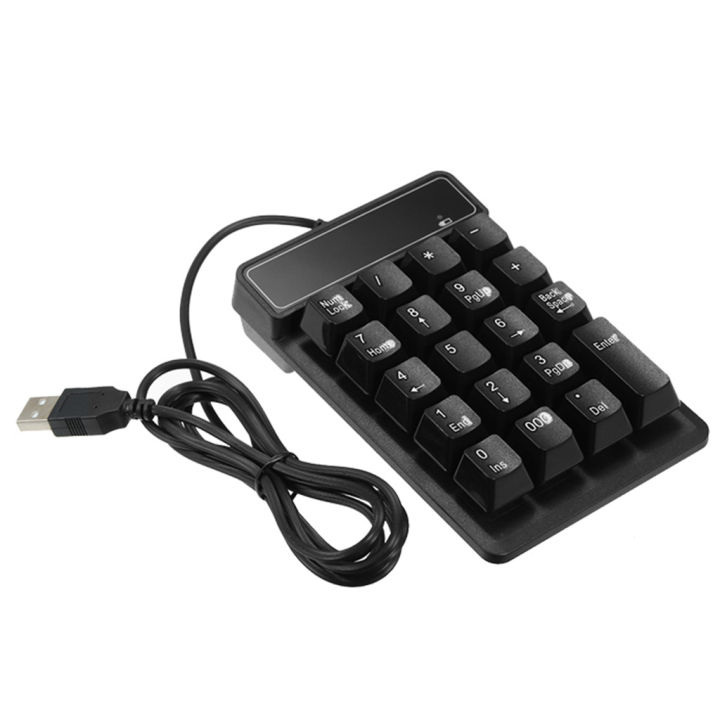 Portable USB Wired Numeric Keypad 19 Keys Digital Number Pad Big Print ...