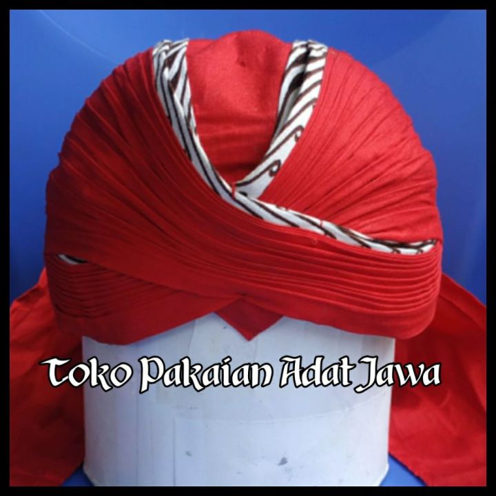 Blangkon Jogja lipat Samurai Merah Sliwir PUTIH -Baju jawa - Busana ...