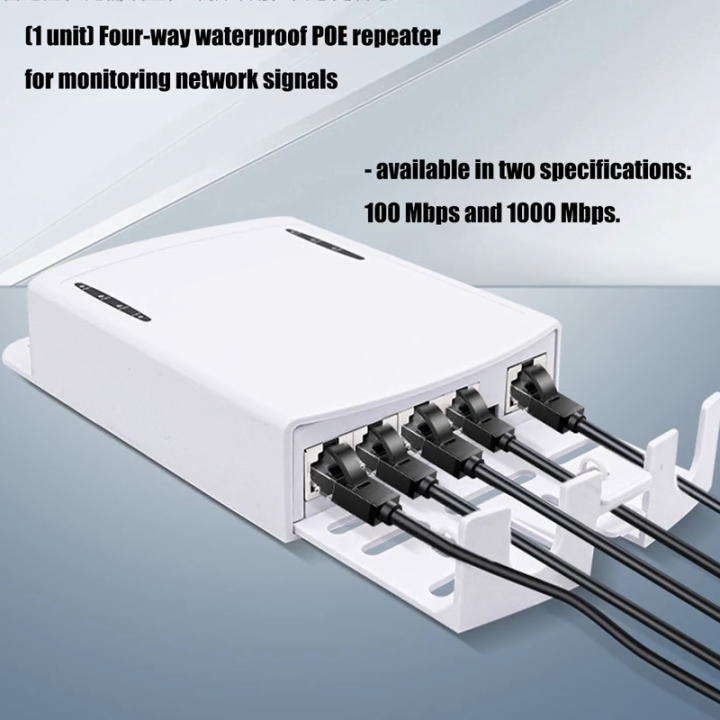 Outdoor POE Extender POE Networking Repeaters 1 in 4 Out Gigabit ...