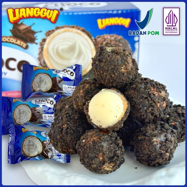 【HALAL】 Lianggui Choco Burstlurry Mini Balls, Wafer Bulat Crispy Salut ...