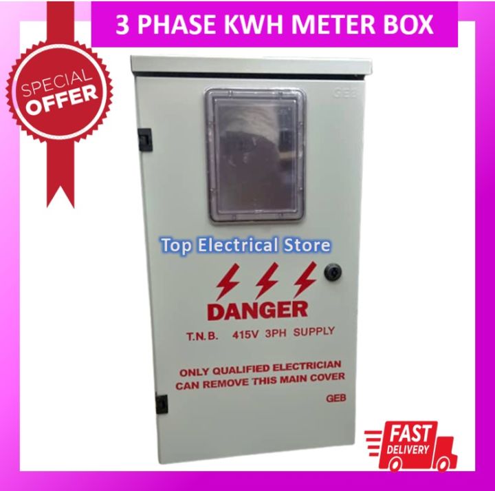 GEB THREE PHASE 3PHASE OUTDOOR KWH METER BOX (METAL) 24'' X 13'' X 08 ...