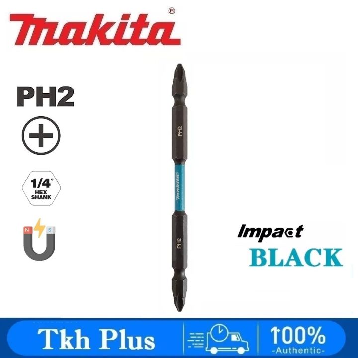 MAKITA PH2 x 110mm Impact Black Double-Ended Phillips Magnetic Screwdriver Bit E-15833 | Lazada