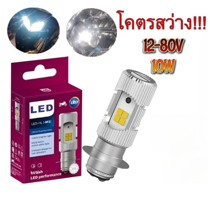 SLMOTO Motorcycle Headlight Bulbs, 12V Led Bulbs for Motorcycles, White ...